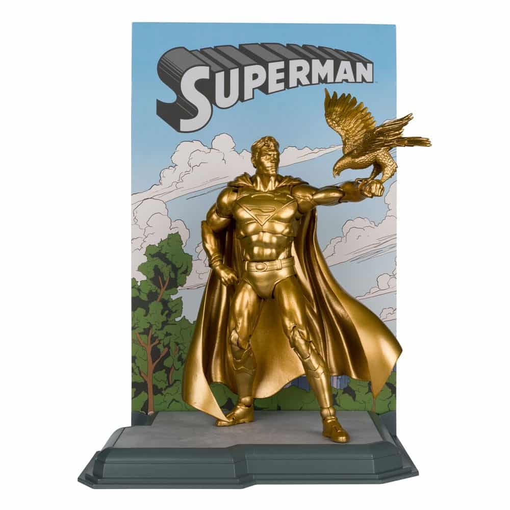 SUPERMAN CENTENNIAL PARK TRIBUTE STATUE GOLD LABEL DC MULTIVERSE ...