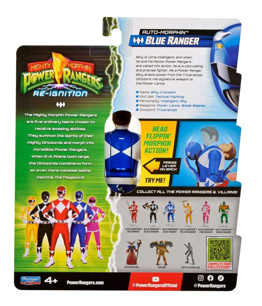 Auto-Morphin Blue Ranger Mighty Morphin Power Rangers - FRIKANIME